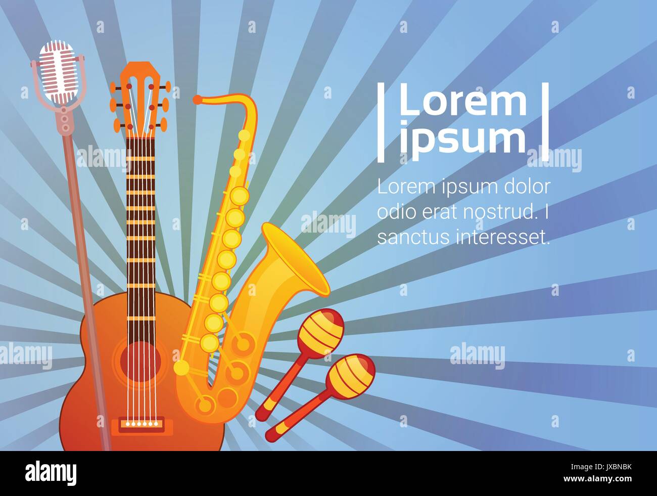 Music Instruments Set Banner With Copy Space Musical Concept Stock ...