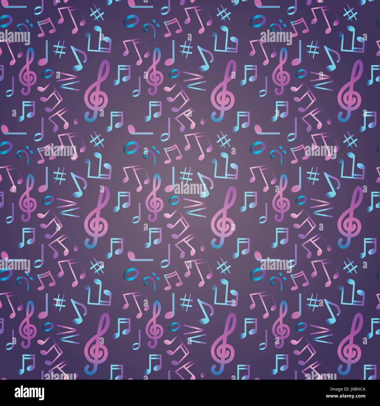 Notes Seamless Pattern Music Banner Colorful Modern Musical Poster ...