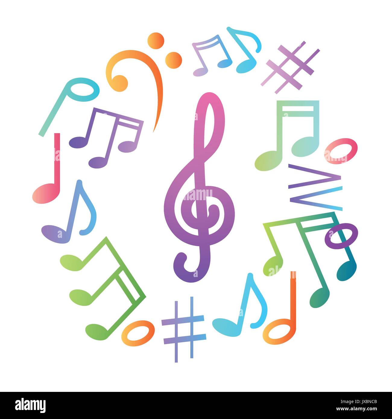 Notes Music Concert Banner Colorful Modern Musical Poster Stock Vector ...