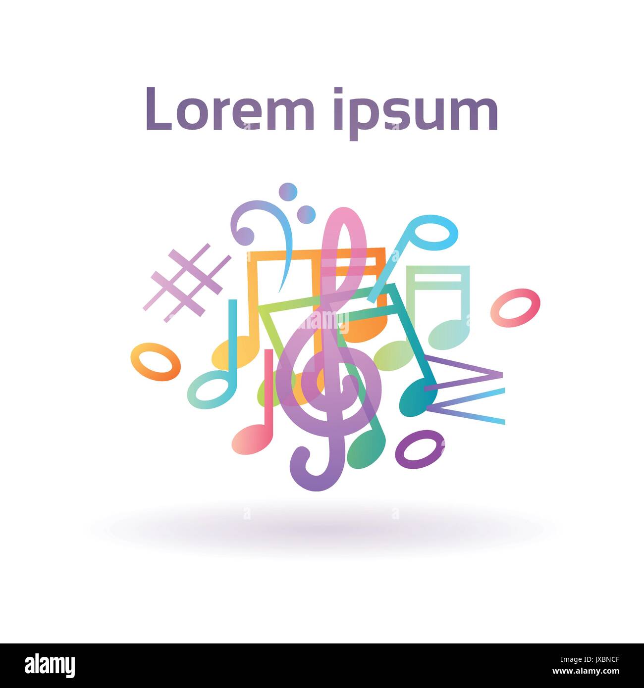 Notes Music Concert Banner Colorful Modern Musical Poster Stock Vector ...