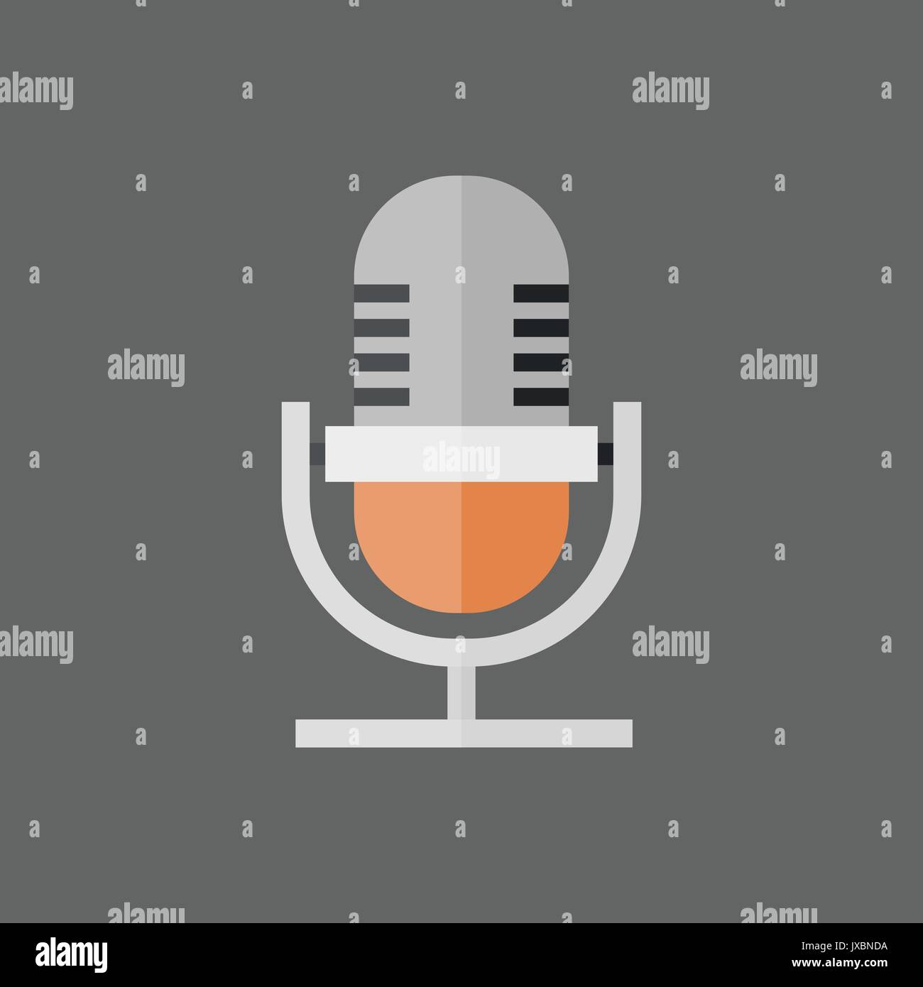 Microphone Icon Modern Mic Audio System Technology Stock Vector Image ...
