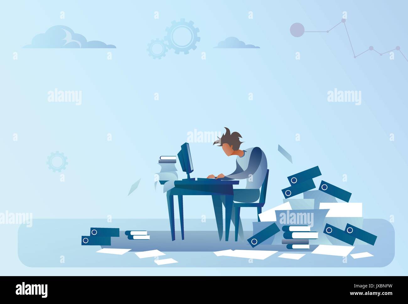 Frustrated human computer Stock Vector Images - Alamy