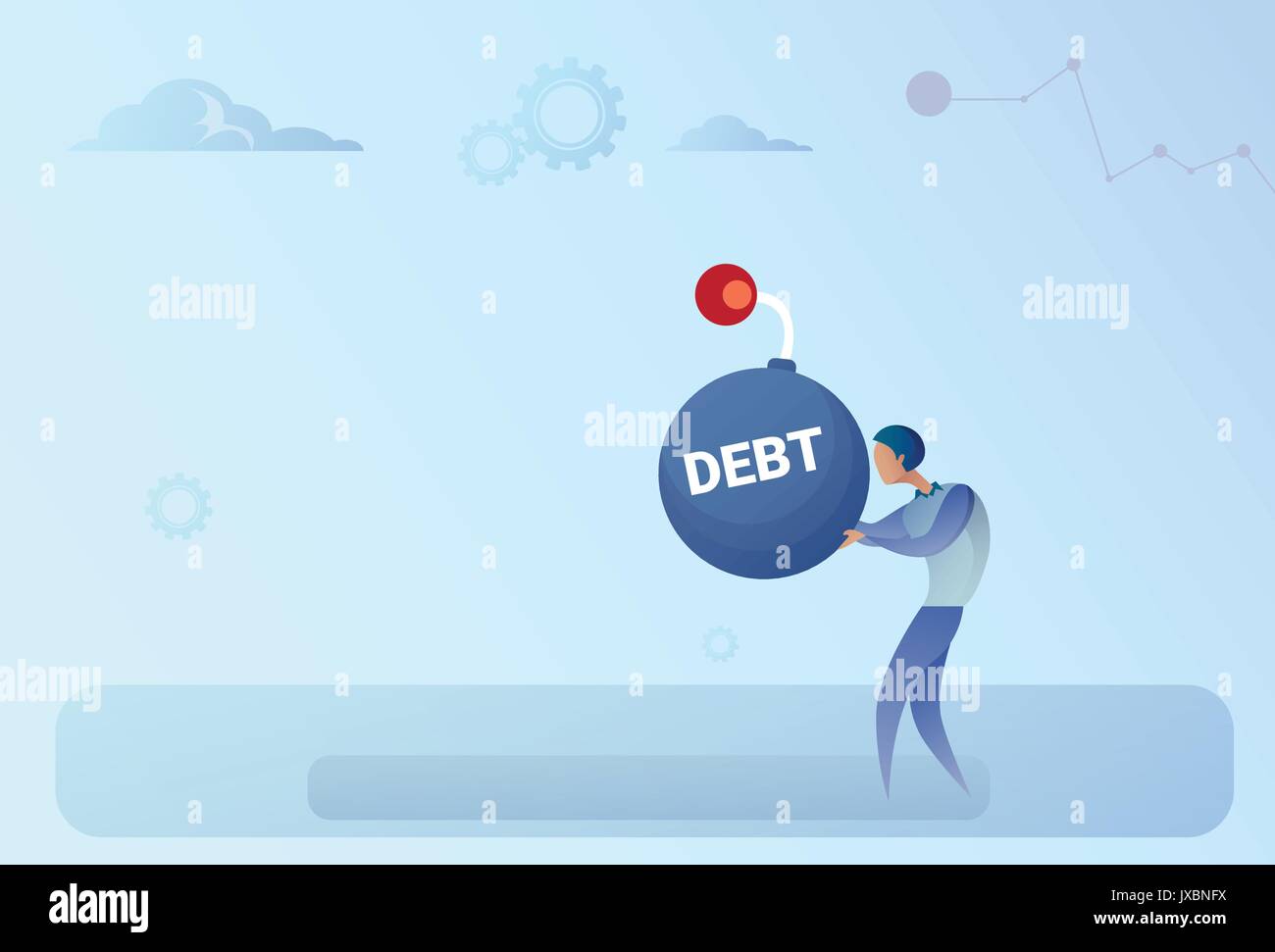 Business Man Hold Bomb Credit Debt Finance Crisis Concept Stock Vector ...