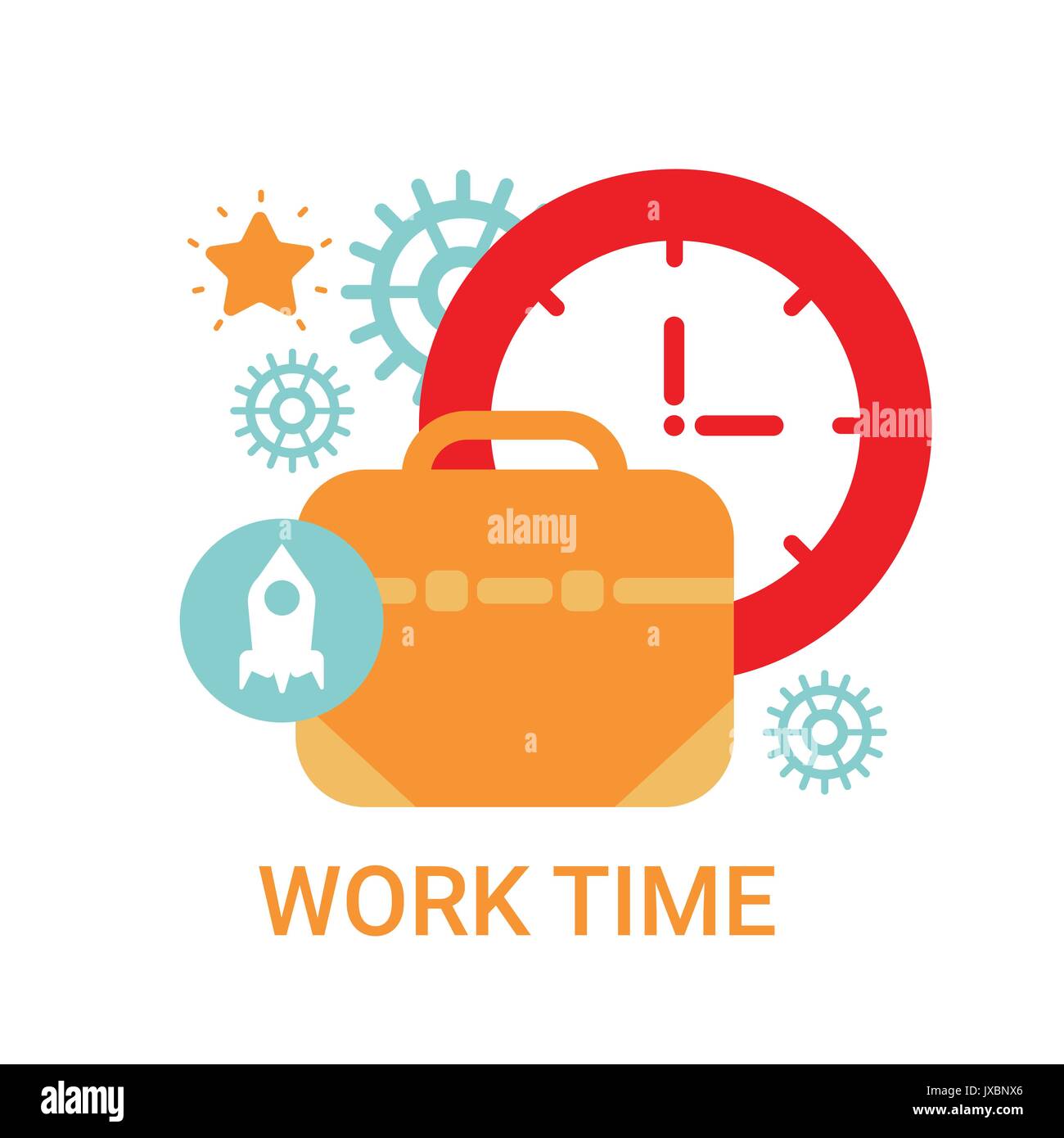 Work Time Icon Working Process Organization Concept Banner Stock Vector ...