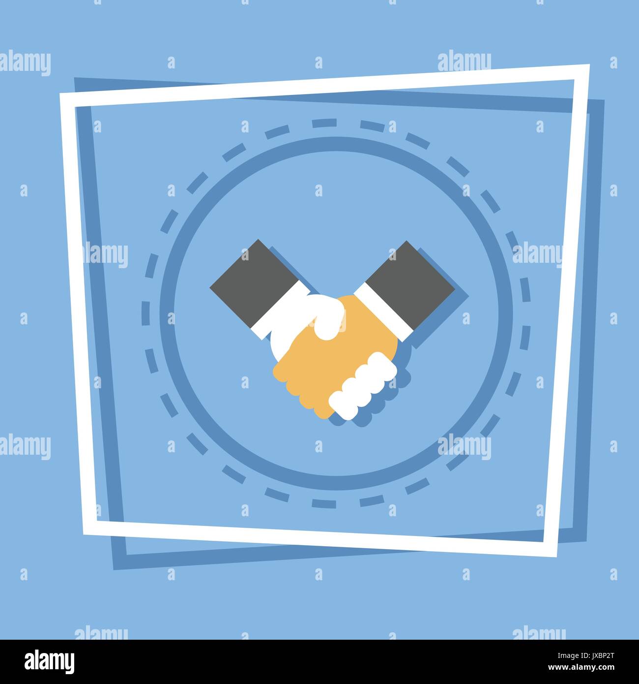 Blue sign handshake symbol icon Stock Vector Images - Alamy