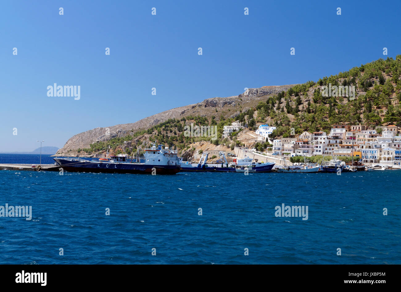 Pothia Town and Port, Kalymnos Island, Dodecanese Islands, Greece Stock ...