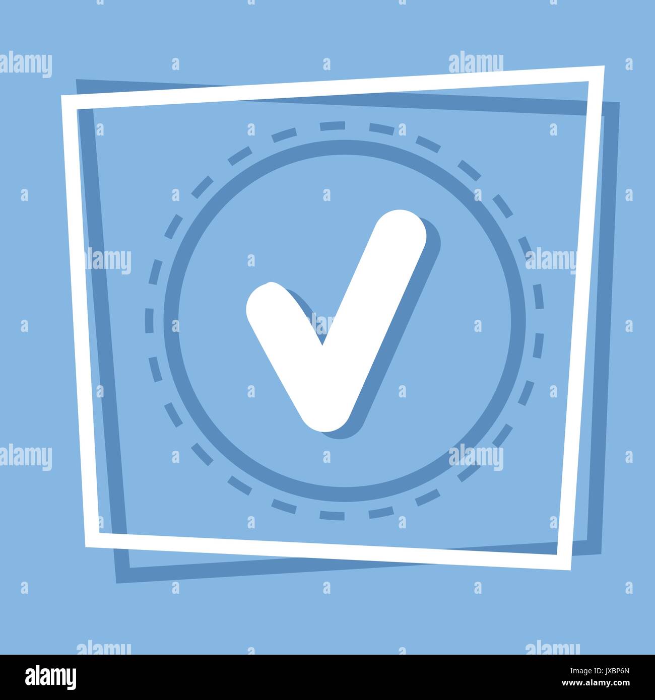 Check mark sign icon blue Stock Vector Images - Alamy