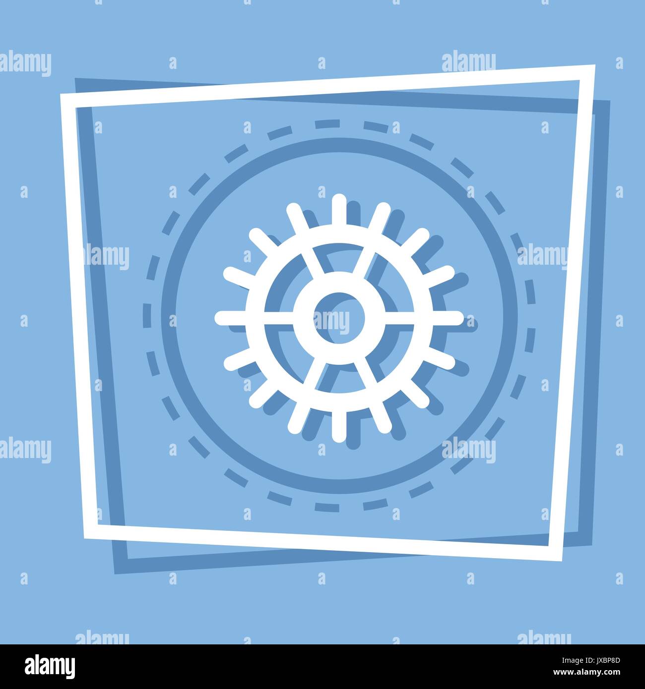 Flat cogwheel button Stock Vector Images - Alamy
