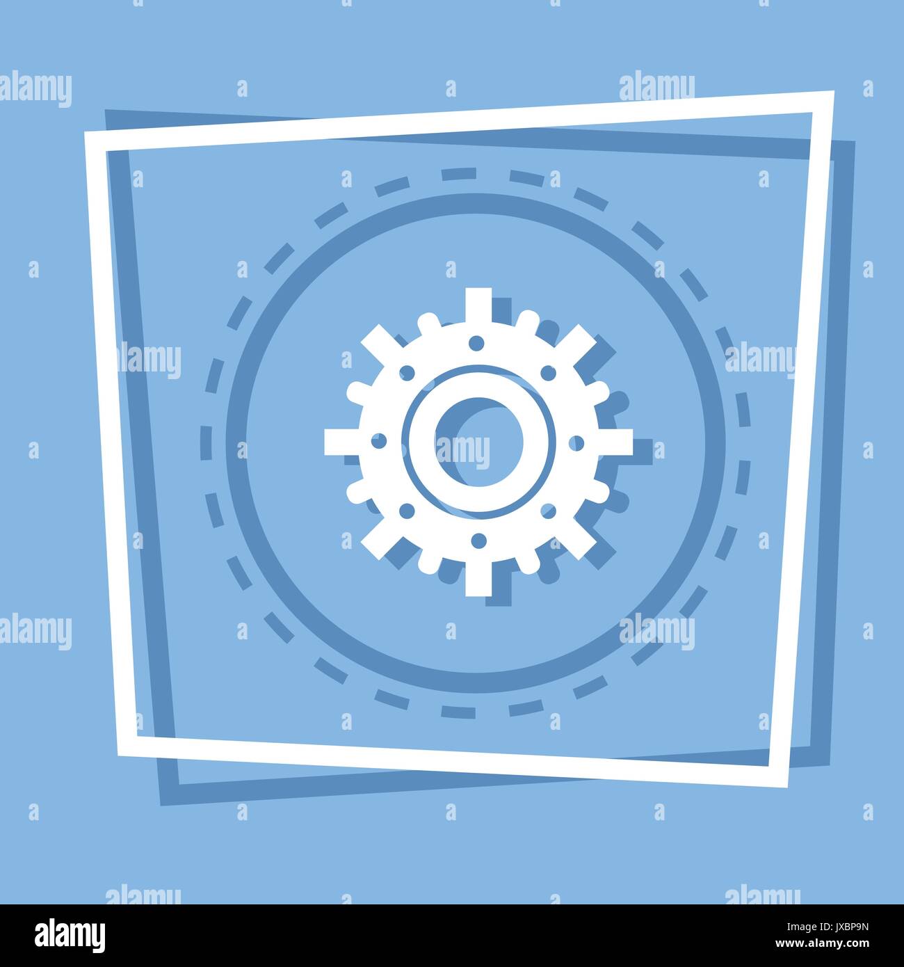 Flat cogwheel button Stock Vector Images - Alamy