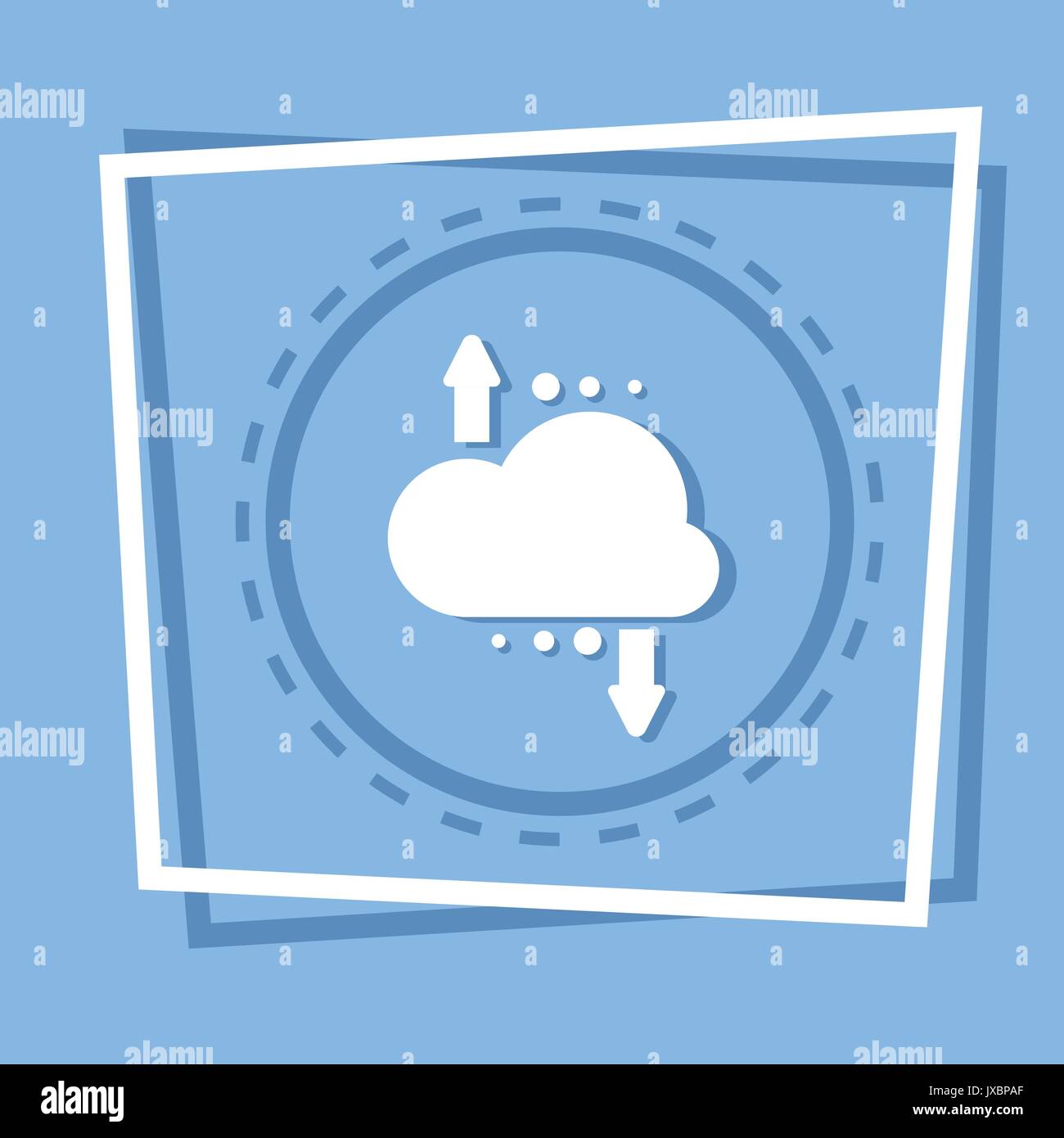Cloud With Arrow Icon Digital Data Backup Storage Web Button Stock ...