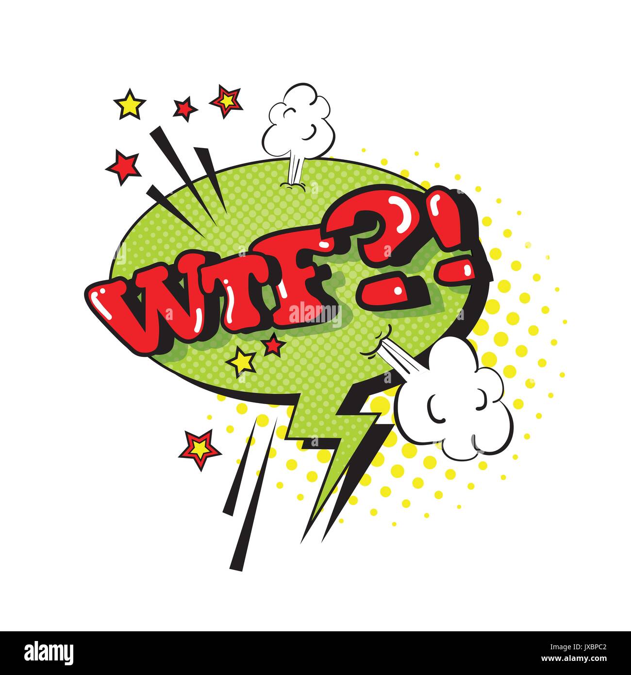 Comic Speech Chat Bubble Pop Art Style Wtf Expression Text Icon Stock ...