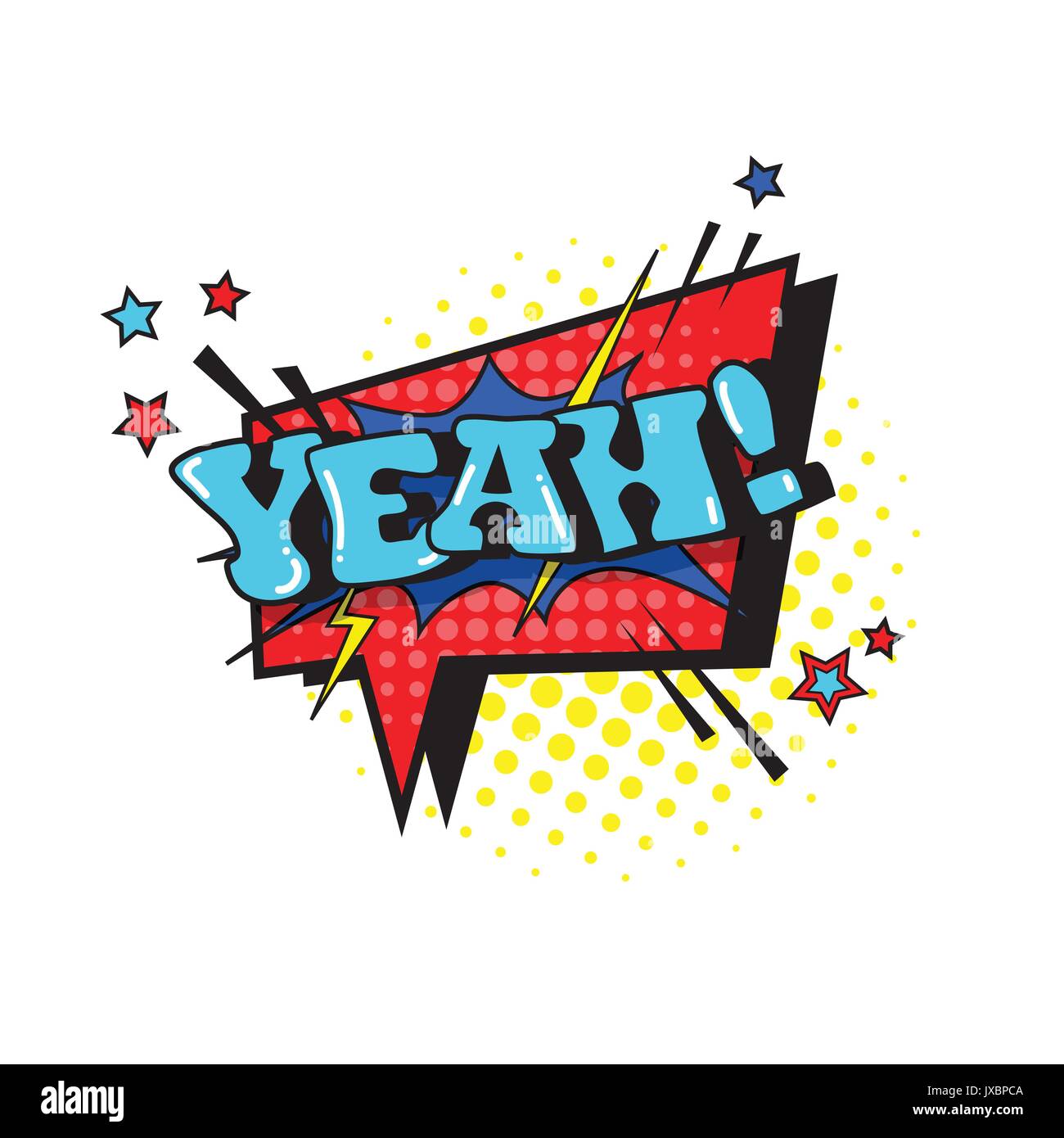 Comic Speech Chat Bubble Pop Art Style Yeah Expression Text Icon Stock ...