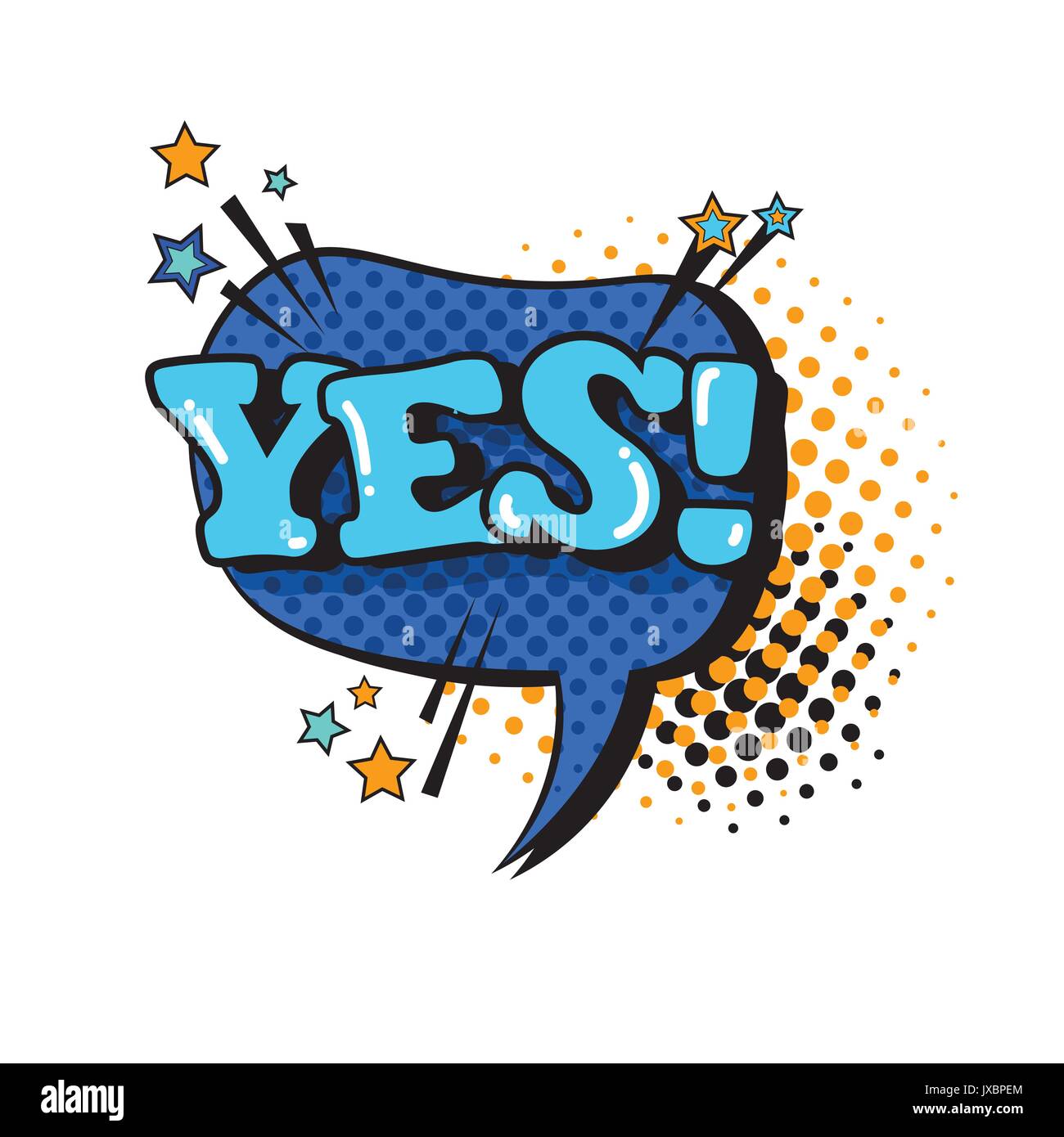 Comic Speech Chat Bubble Pop Art Style Yes Expression Text Icon Stock ...