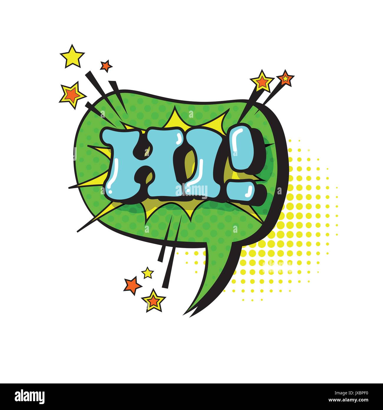 Comic Speech Chat Bubble Pop Art Style Hi Expression Text Icon Stock ...