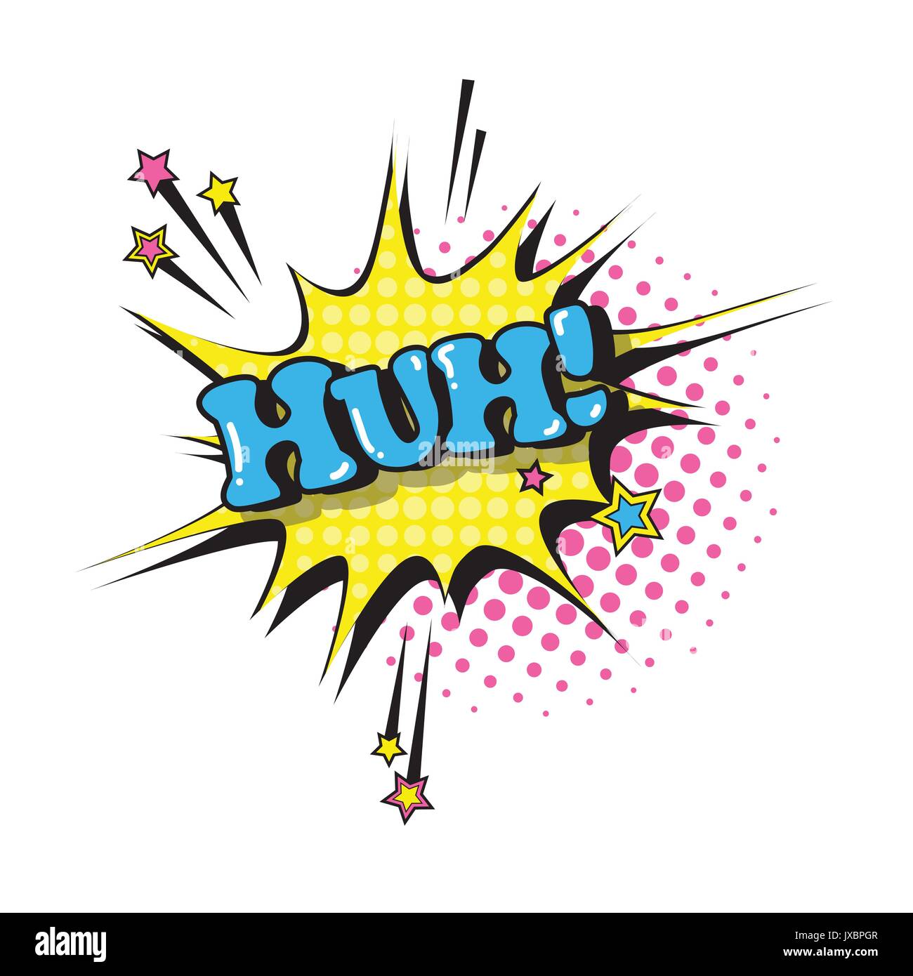 Comic Speech Chat Bubble Pop Art Style Huh Expression Text Icon Stock ...