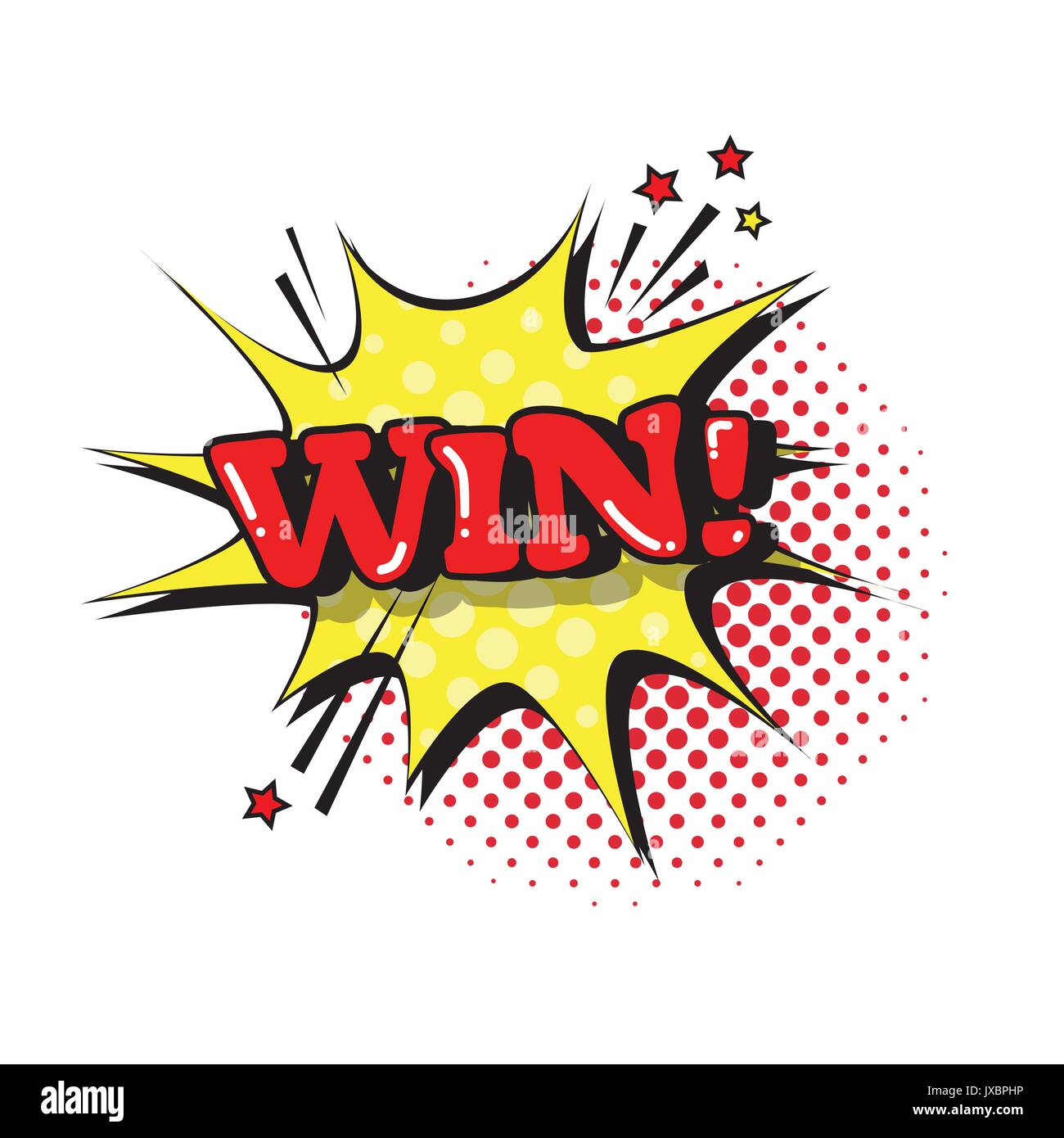Comic Speech Chat Bubble Pop Art Style Win Expression Text Icon Stock ...