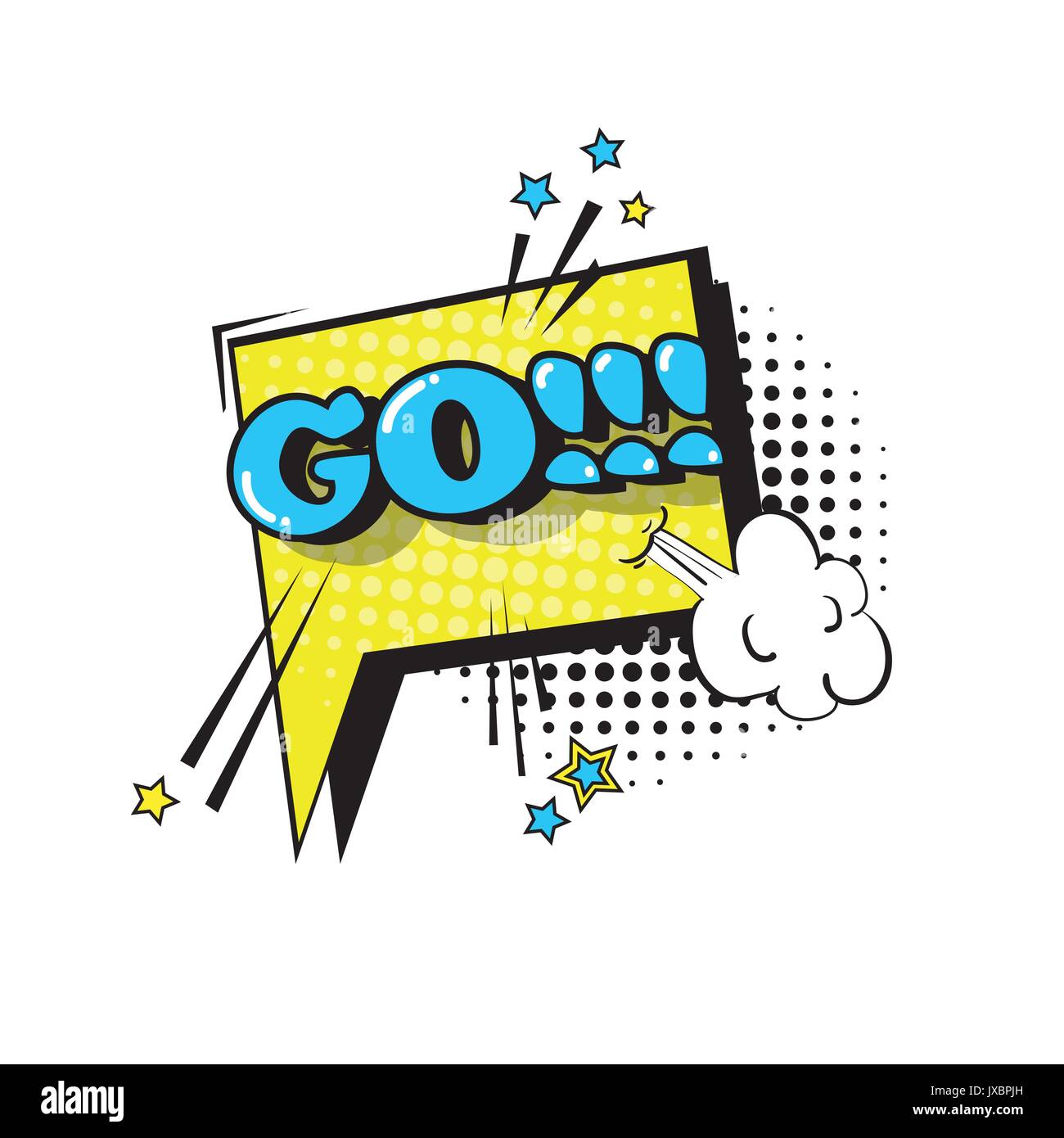Comic Speech Chat Bubble Pop Art Style Go Expression Text Icon Stock ...