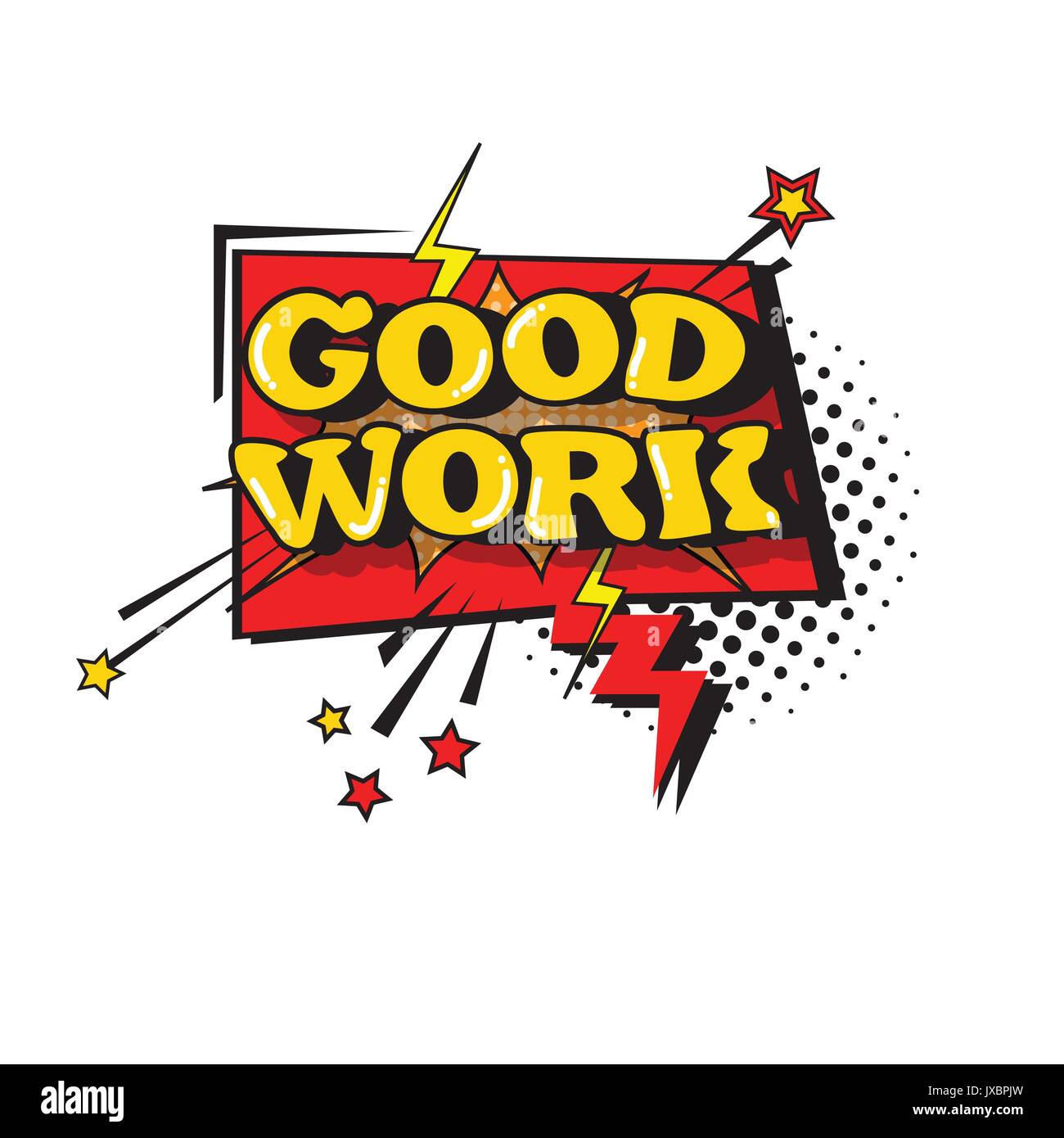 Comic Speech Chat Bubble Pop Art Style Good Work Expression Text Icon ...