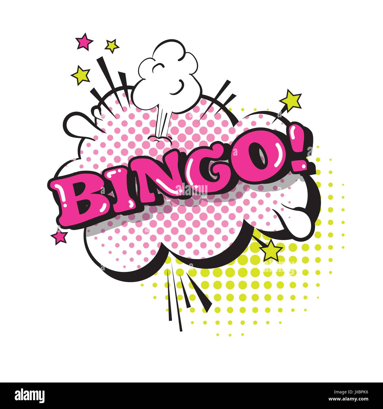 Comic Speech Chat Bubble Pop Art Style Bingo Expression Text Icon Stock ...