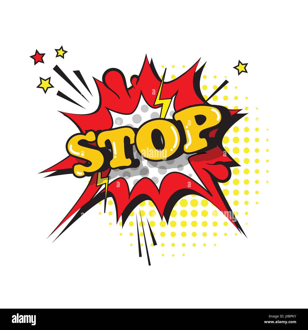 Comic Speech Chat Bubble Pop Art Style Stop Expression Text Icon Stock ...