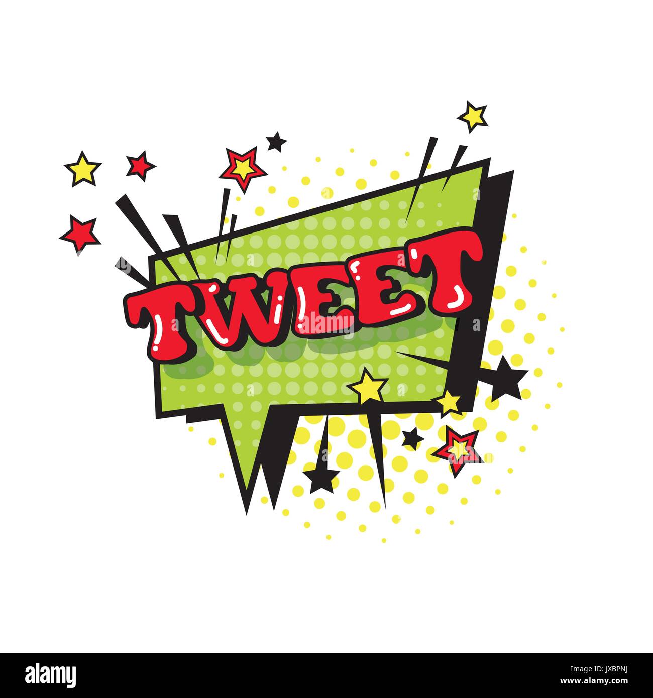 Comic Speech Chat Bubble Pop Art Style Tweet Expression Text Icon Stock ...