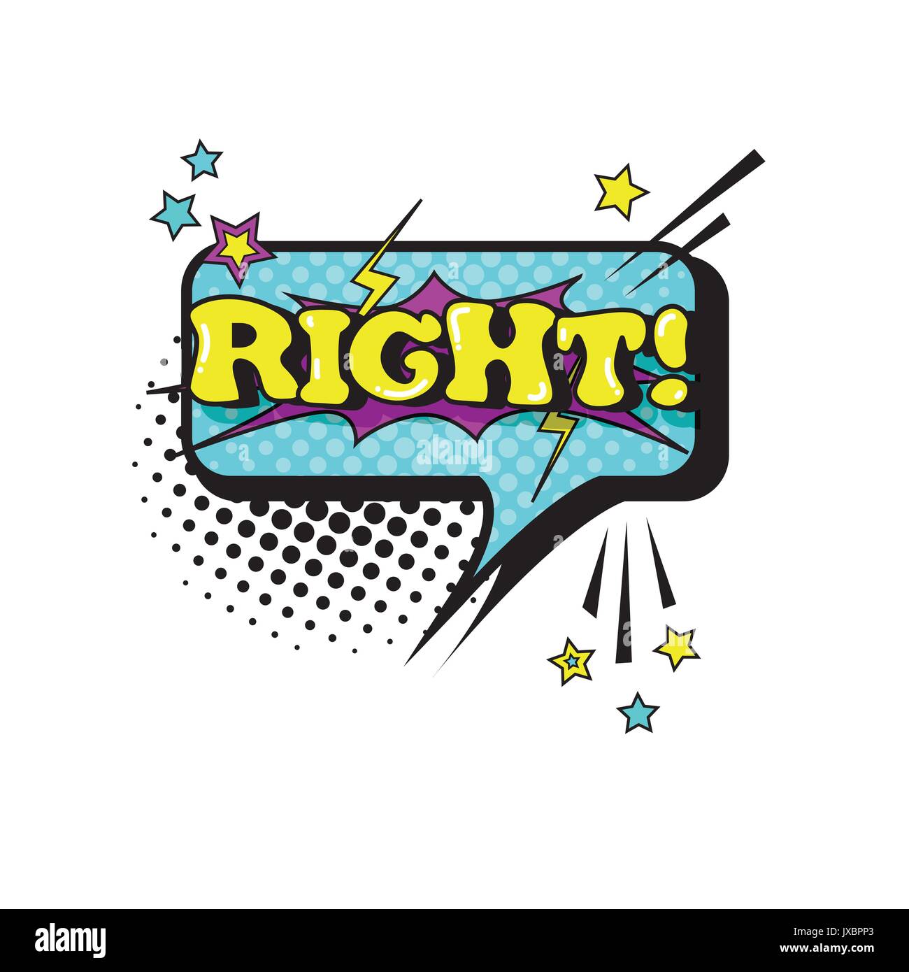 Comic Speech Chat Bubble Pop Art Style Right Expression Text Icon Stock ...