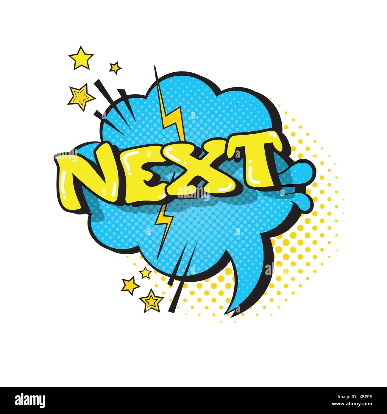 Comic Speech Chat Bubble Pop Art Style Next Expression Text Icon Stock ...