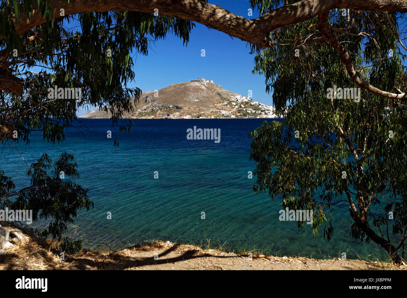 Aghia Marina and Panteli Casle from Alinta, Alinta bay, Leros ...