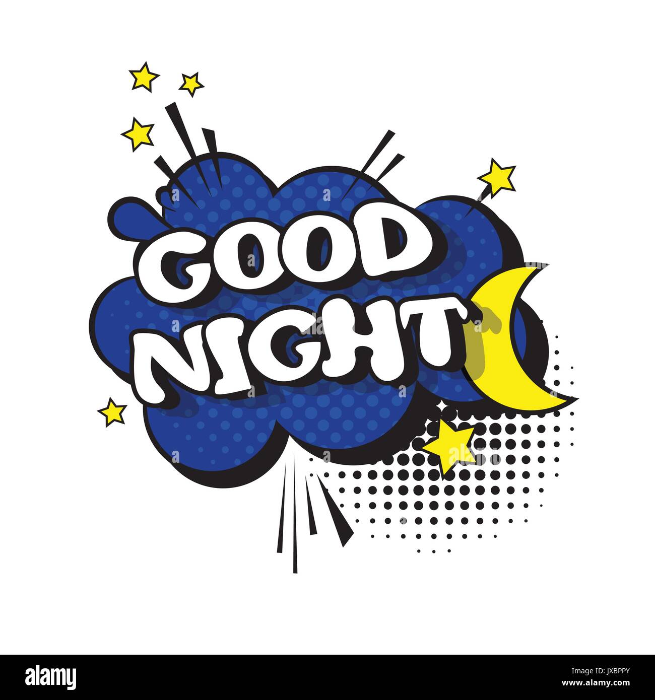 Comic Speech Chat Bubble Pop Art Style Good Night Expression Text Icon ...
