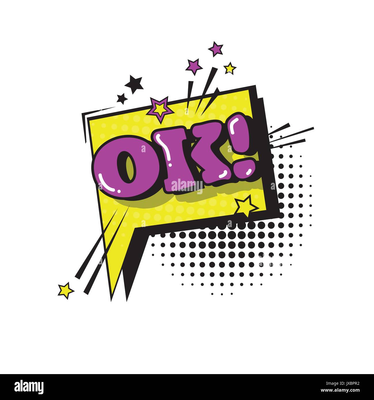 Comic Speech Chat Bubble Pop Art Style Ok Expression Text Icon Stock ...