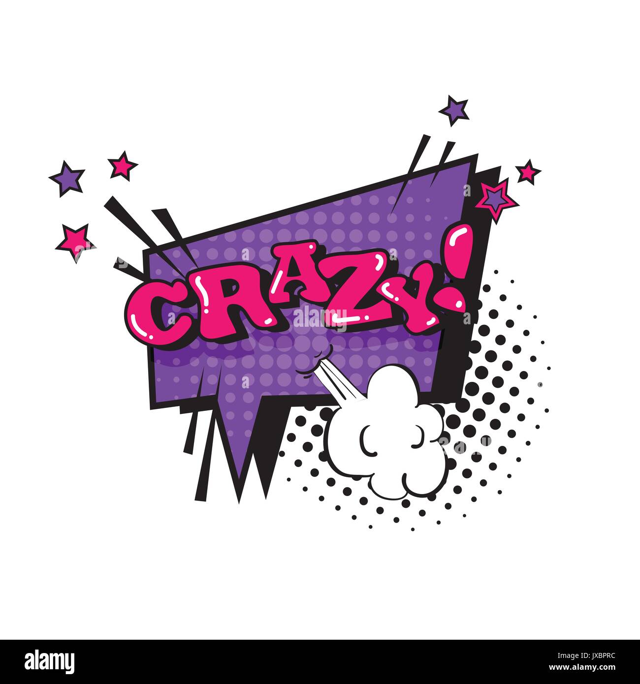 Comic Speech Chat Bubble Pop Art Style Crazy Expression Text Icon Stock ...