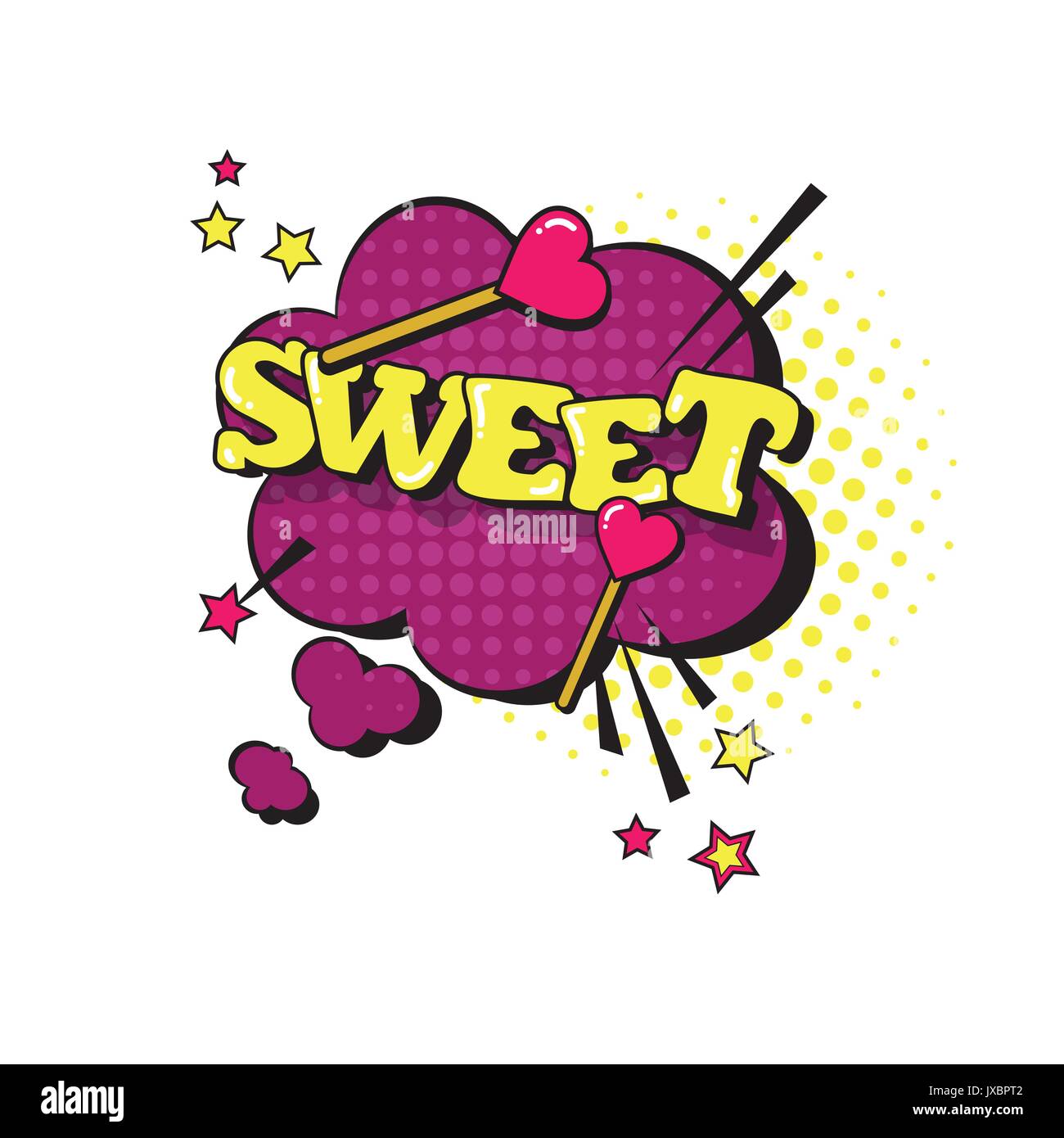 Comic Speech Chat Bubble Pop Art Style Sweet Expression Text Icon Stock ...
