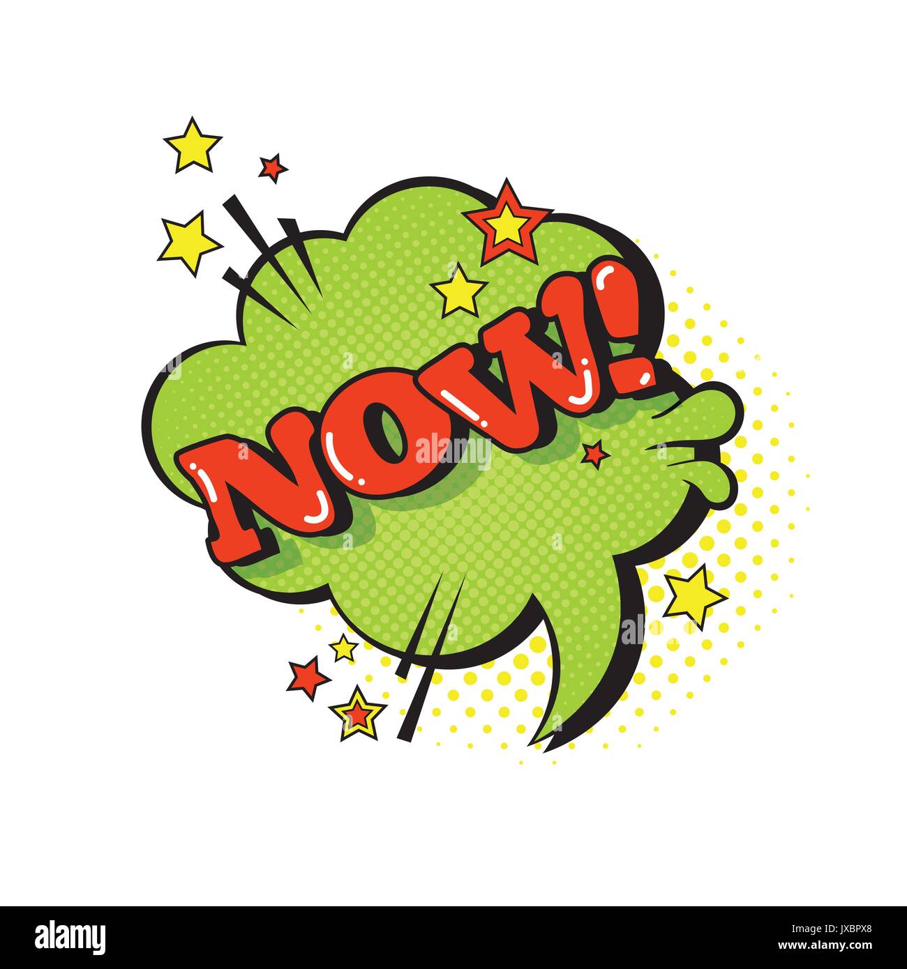 Comic Speech Chat Bubble Pop Art Style Now Expression Text Icon Stock ...