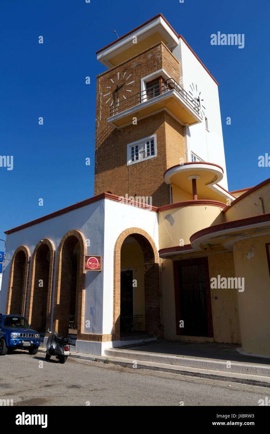 Market Building and Clock Tower, Lakki, Leros, Dodecanese Islands ...
