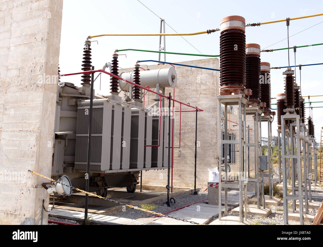ceramic isolators on a high voltage transformer Stock Photo - Alamy