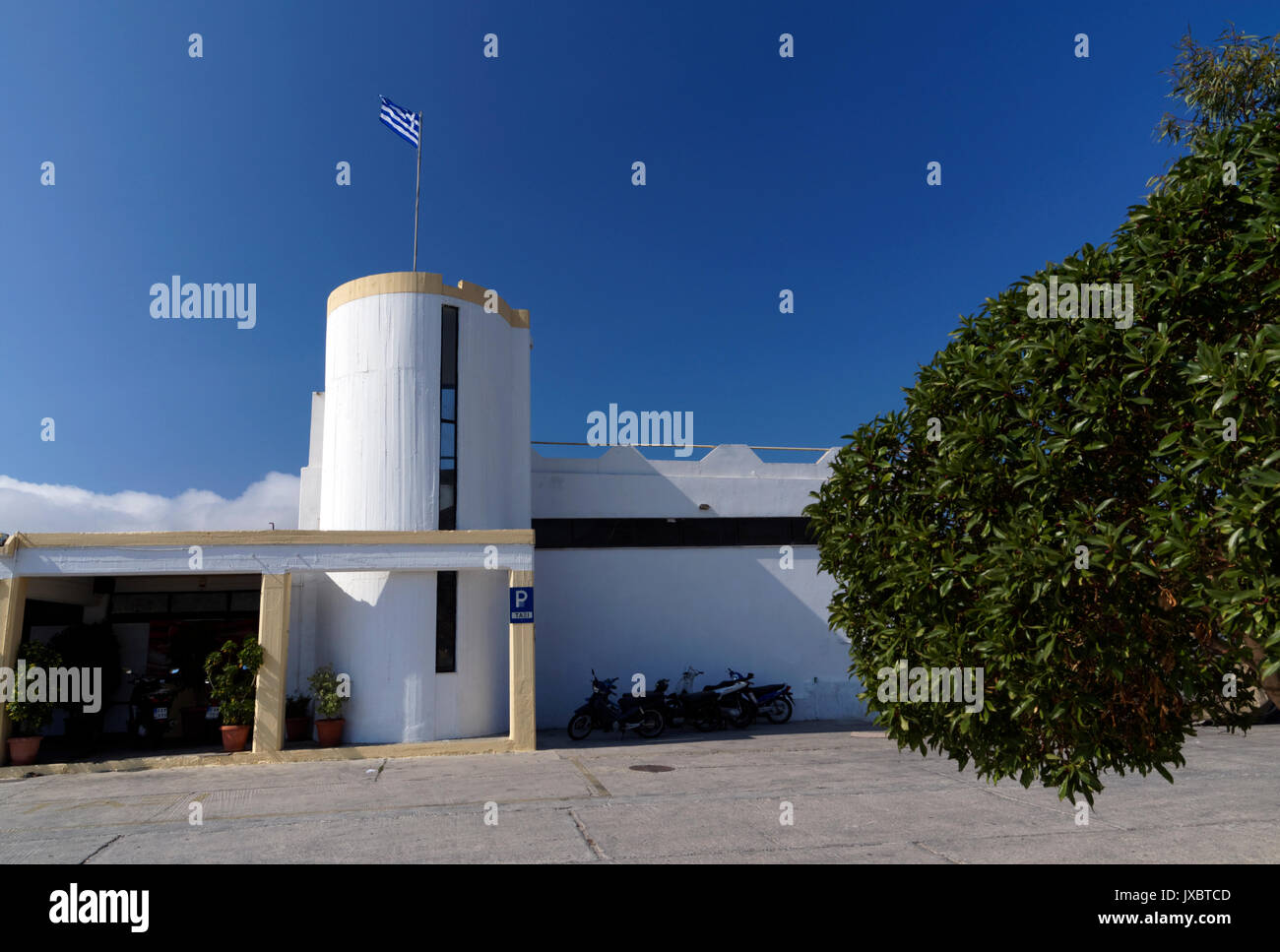 Port building, Lakki, Leros, Dodecanese Islands, Greece Stock Photo - Alamy