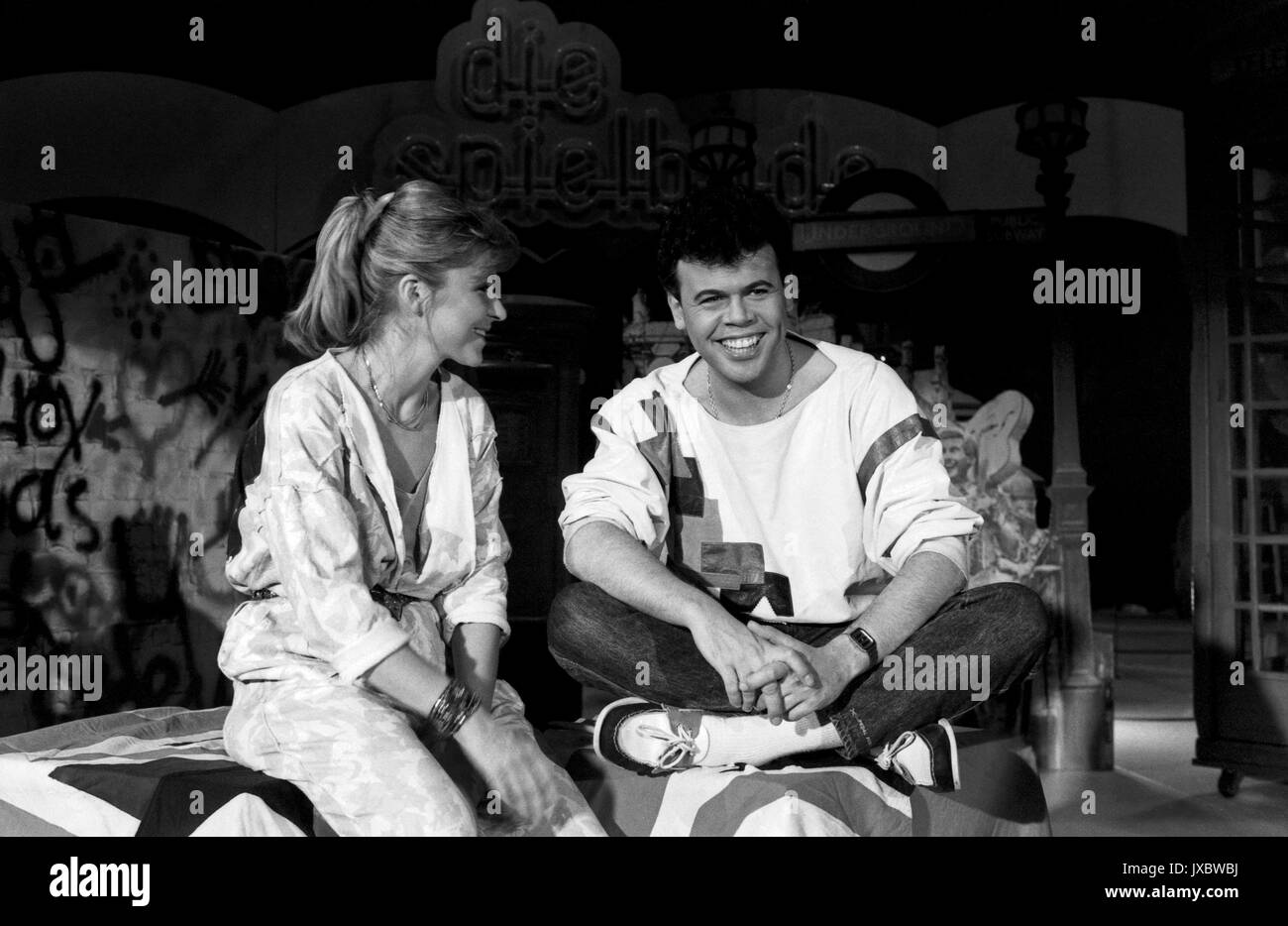 Tv television interview talkshow Black and White Stock Photos & Images ...