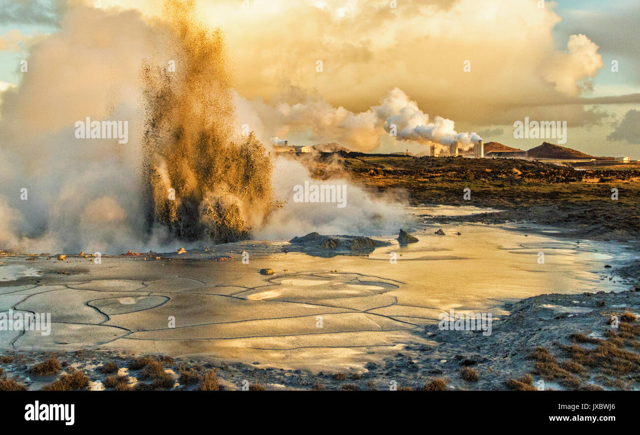 This mud geyser became active only a couple weeks before this image. A ...