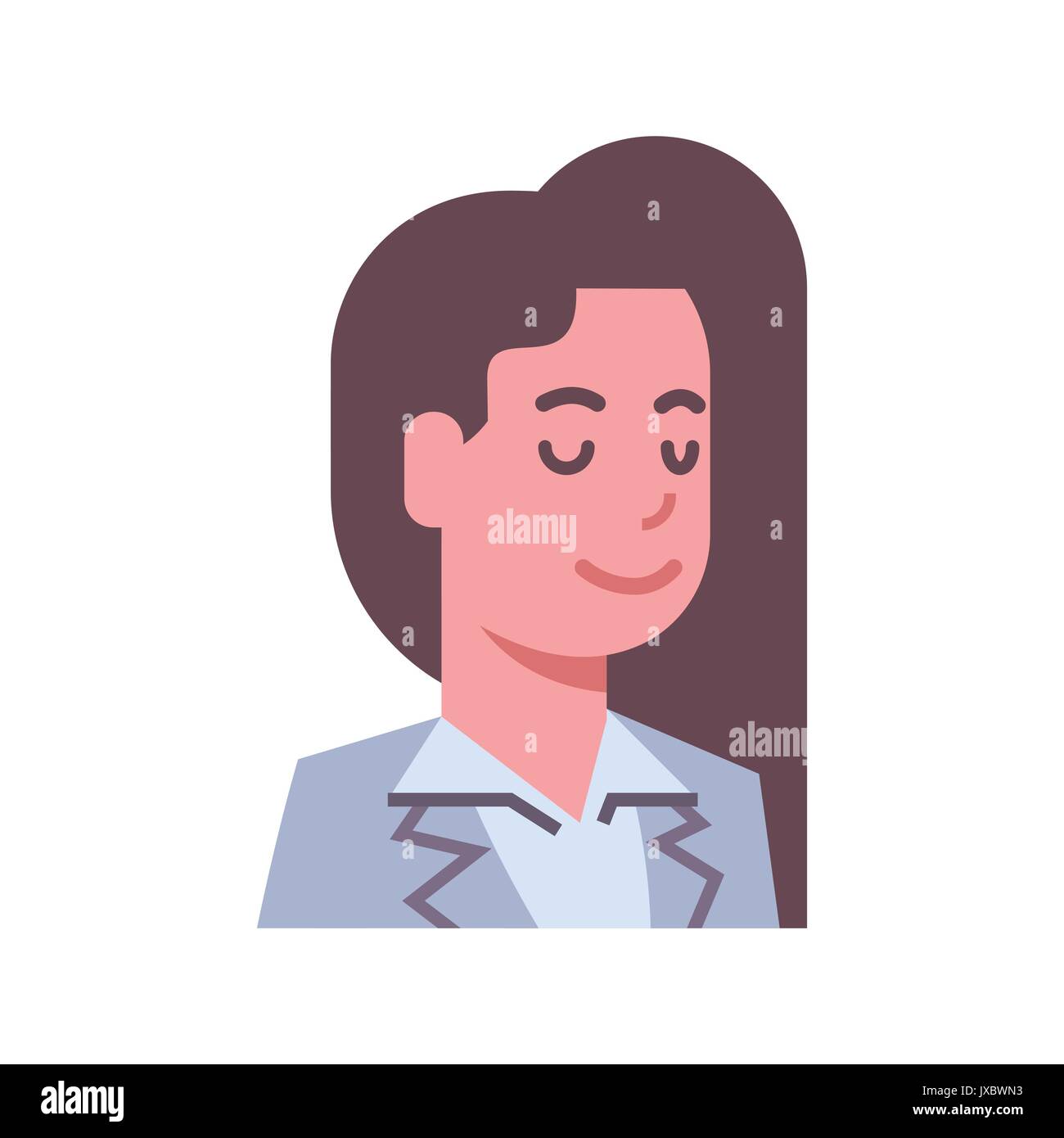 Female Closed Eyes Emotion Icon Isolated Avatar Woman Facial Expression