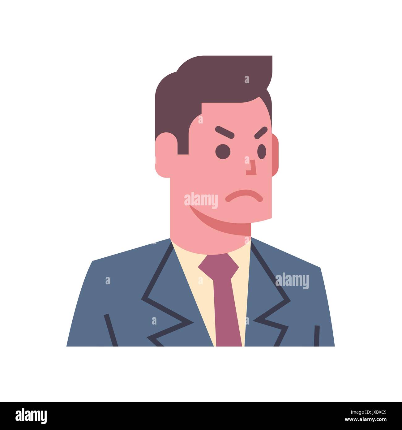 Male Angry Emotion Icon Isolated Avatar Man Facial Expression Concept ...