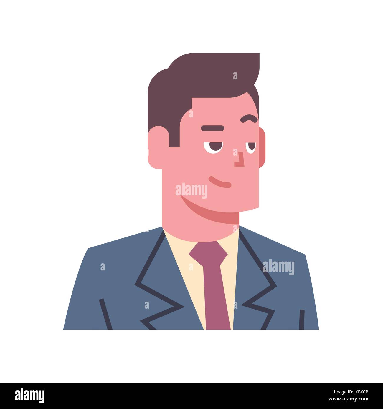 Male Cunning Smiling Emotion Icon Isolated Avatar Man Facial Expression ...
