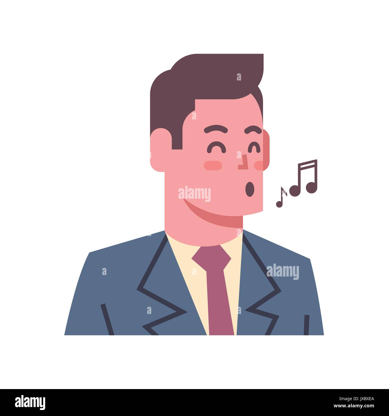 Male Singing Emotion Icon Isolated Avatar Man Facial Expression Concept ...