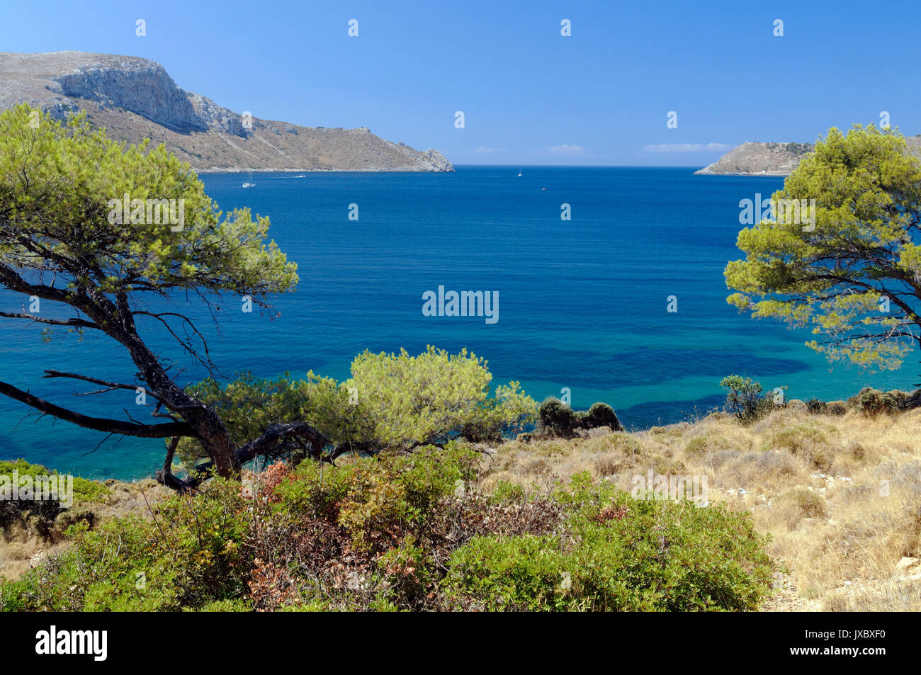 Lakki Bay from Merikia, Leros Island, Dodecanese Islands, Greece Stock ...