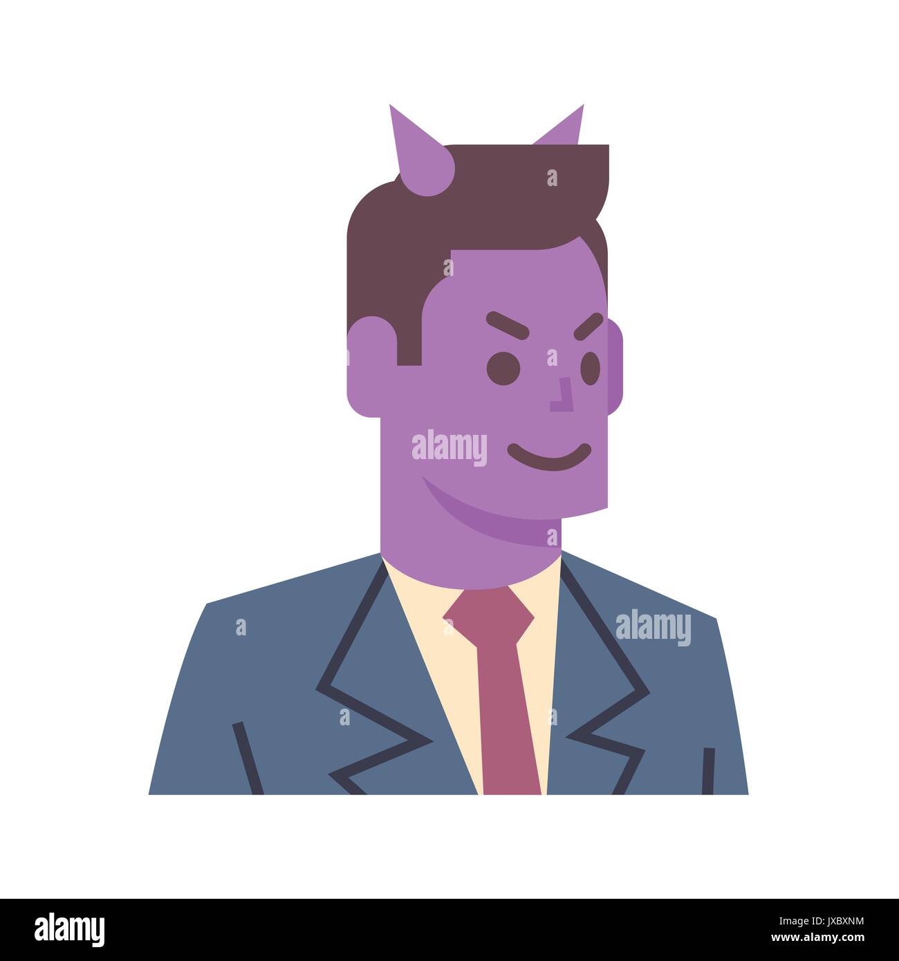 Male Devil Emotion Icon Isolated Avatar Man Facial Expression Concept ...