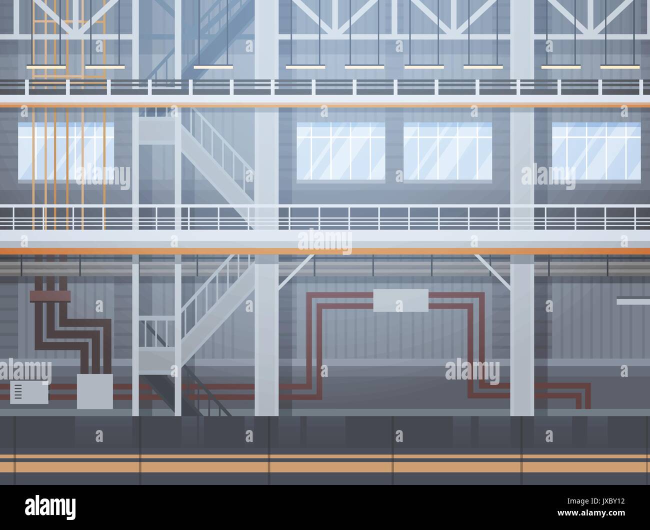 Empty interior factory Stock Vector Images - Alamy