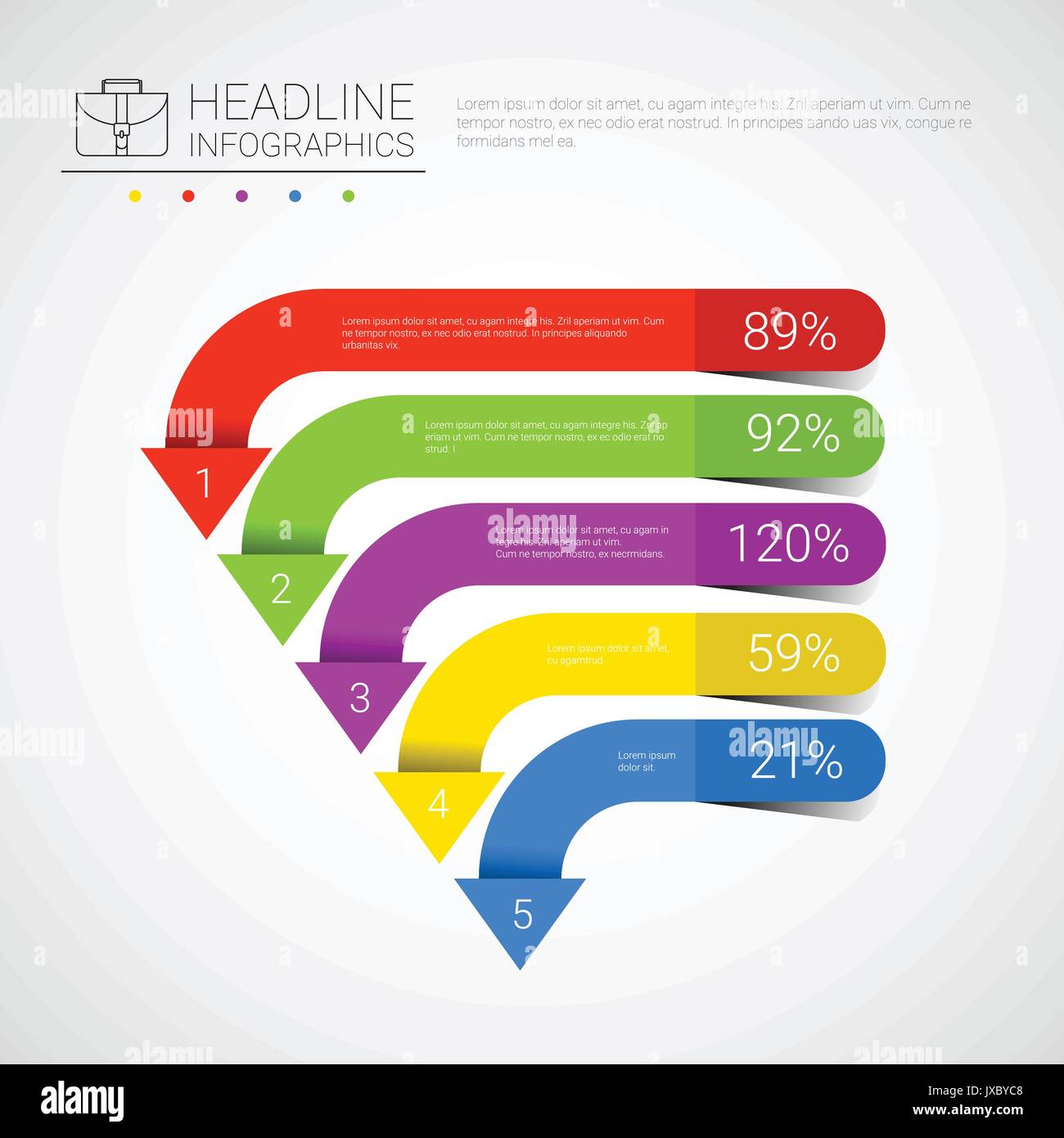 Headline Infographic Business Data Arrow Collection Presentation Copy ...
