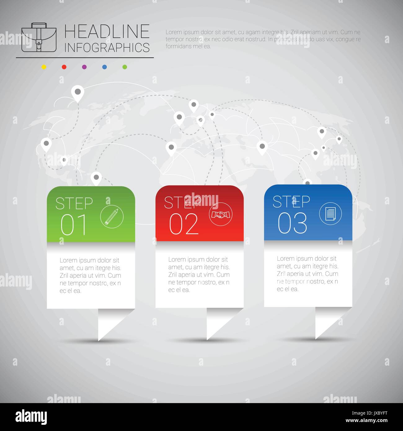 Headline Infographic Design Business Data Graphic Collection Over World ...