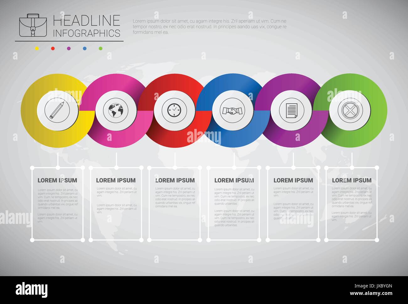 Headline Infographic Design Business Data Graphic Collection Over World ...