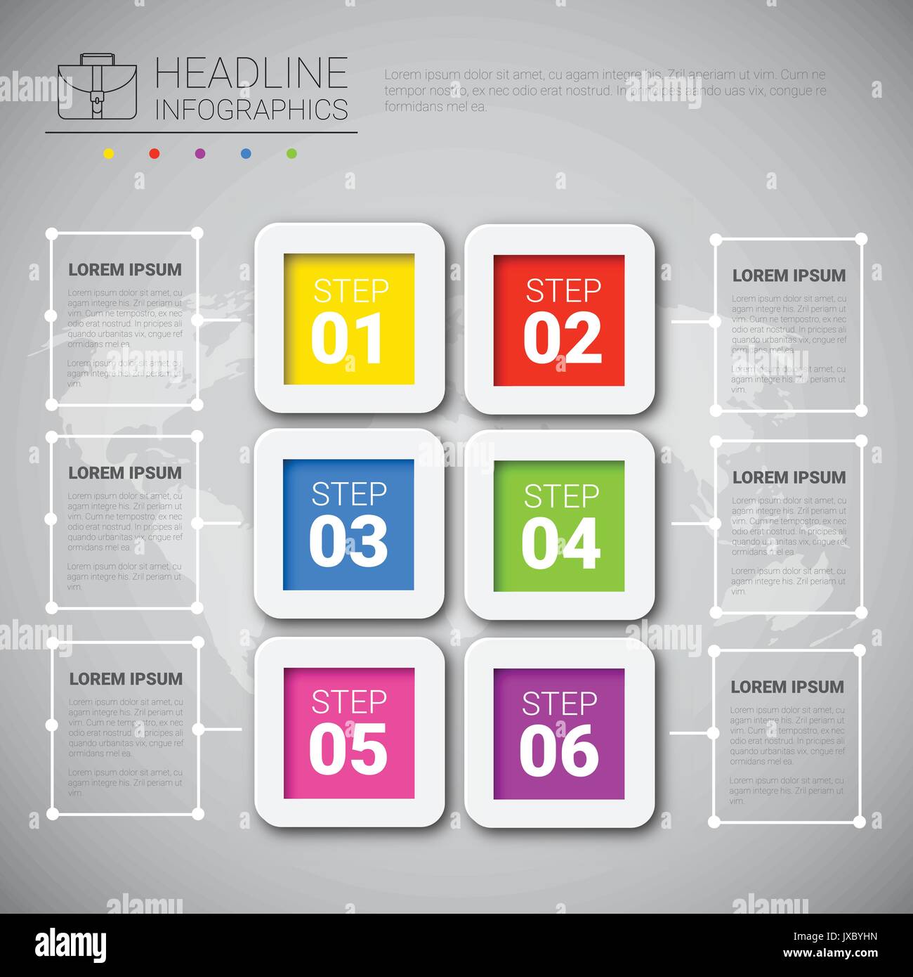 Headline Infographic Design Business Data Graphic Collection Over World ...