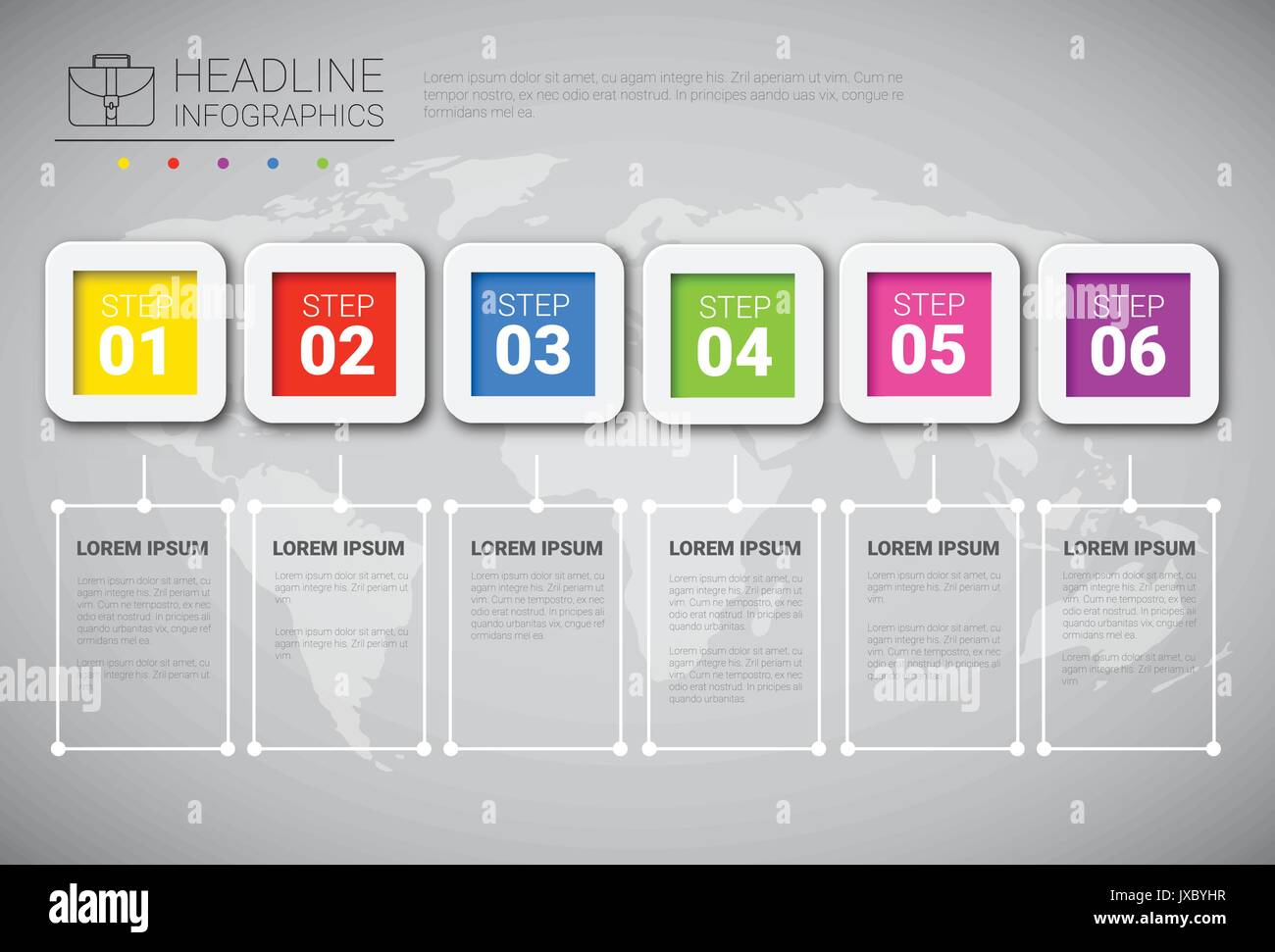 Headline Infographic Design Business Data Graphic Collection Over World ...